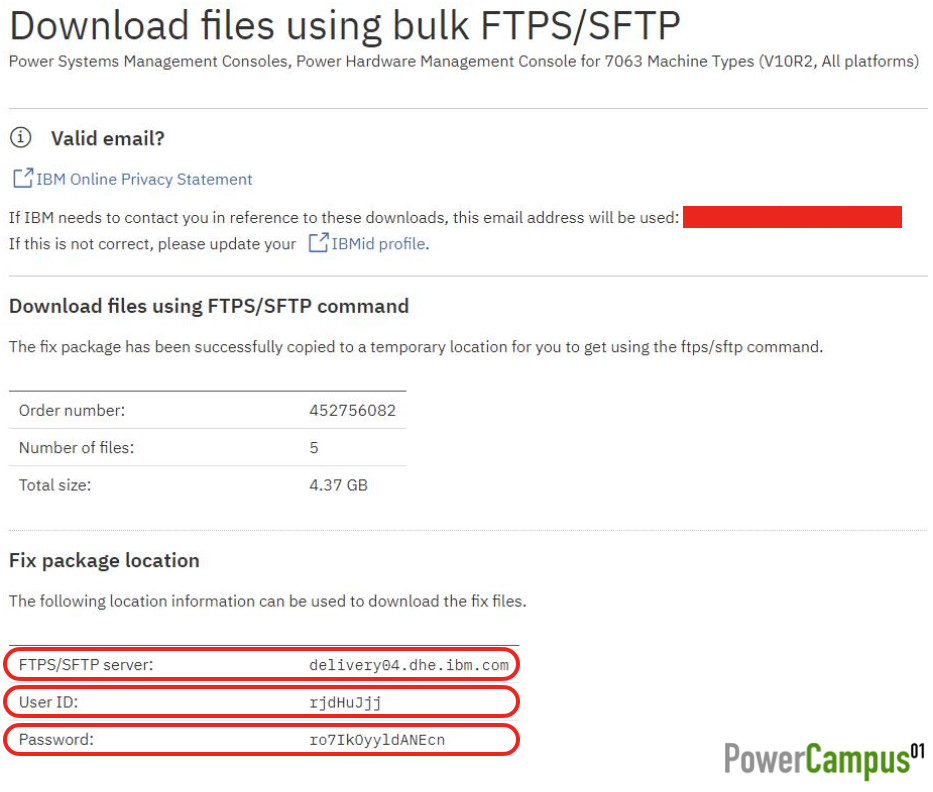 Update via SFTP directly from Fix Central - PowerCampus 01